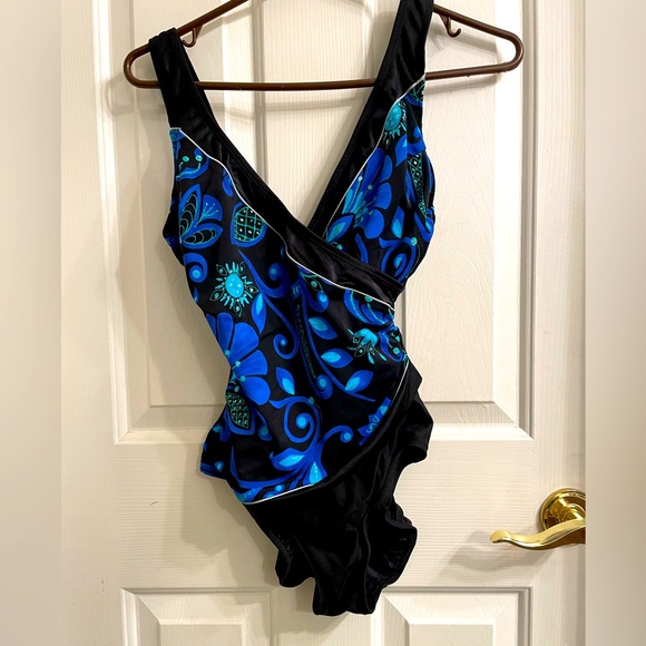 Inches Away | Swim | Womens Inches Away Black With Blue And Turquoise ...